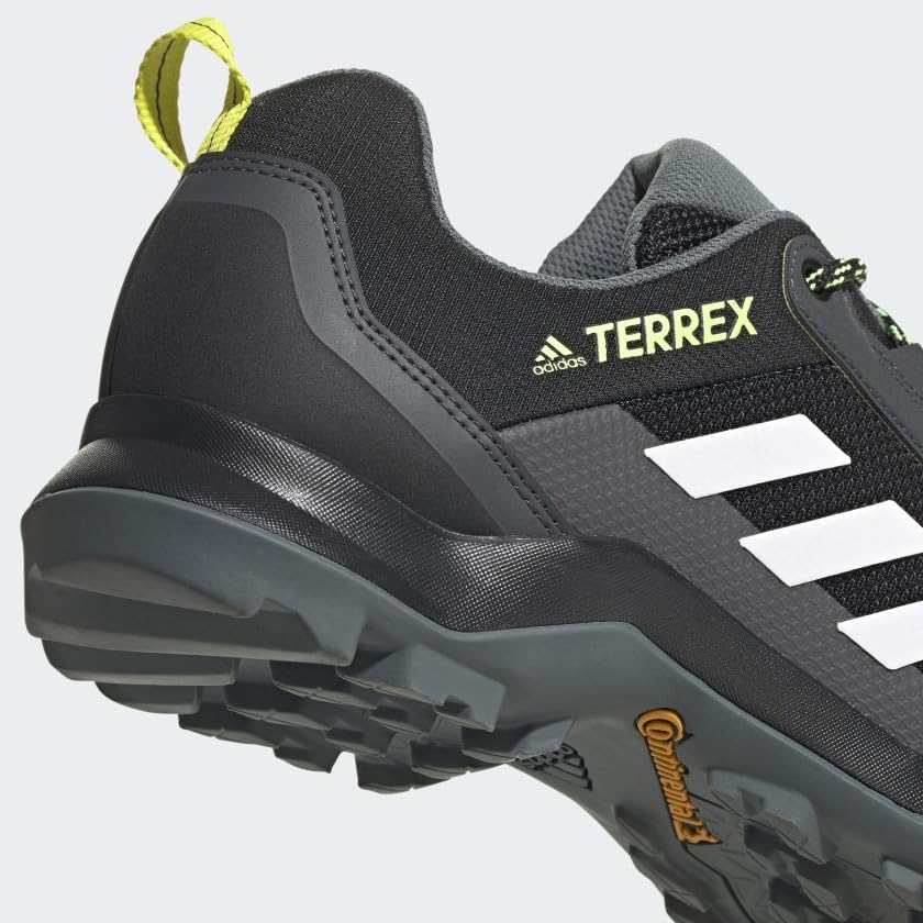 adidas Men's Terrex Ax3 Hiking Boot, Black/White/Acid Yellow, 10.5