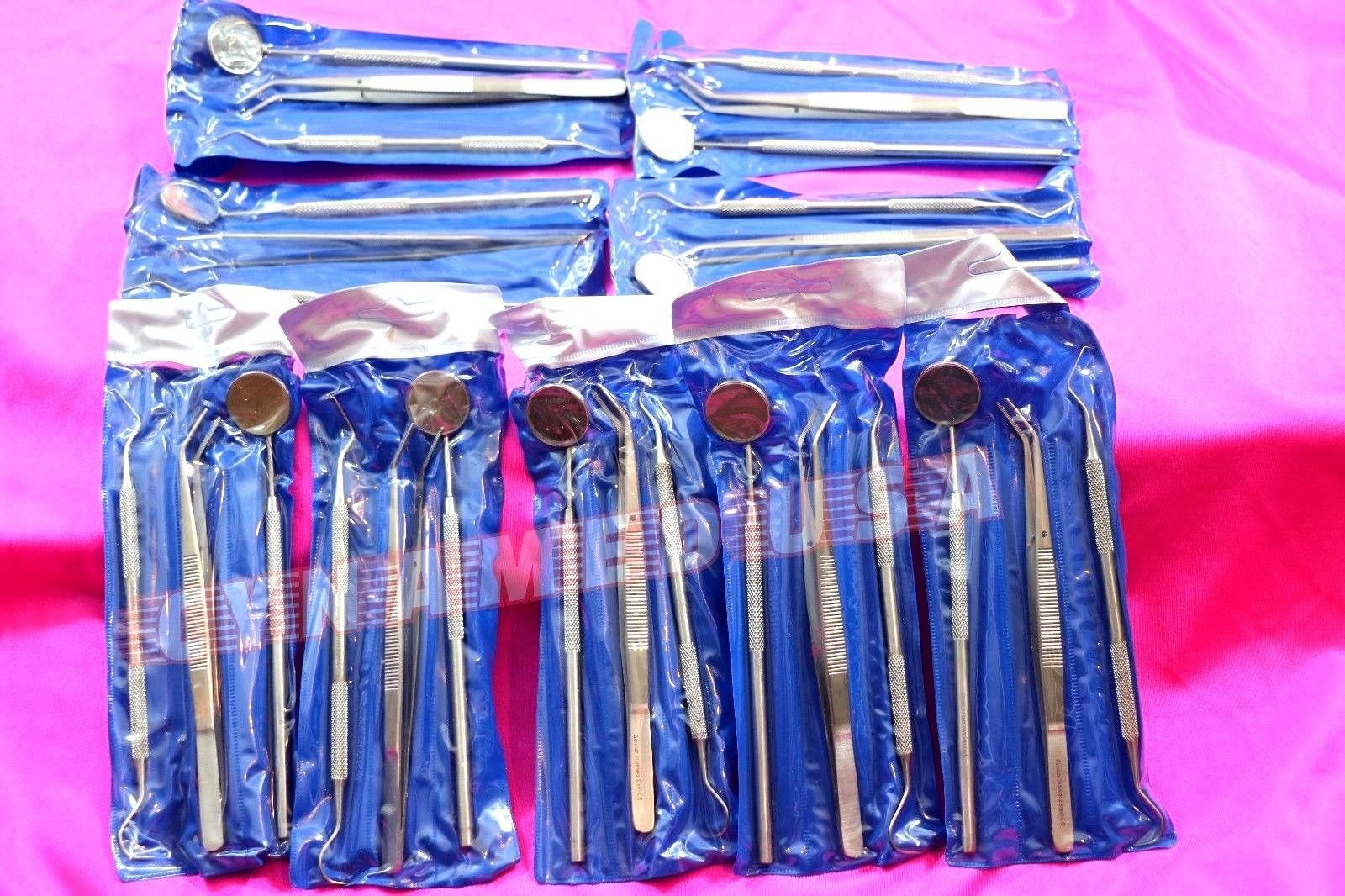 New German Stainless 45 Instruments Basic Dental Set Mirror Explorer College plier 16 of EA