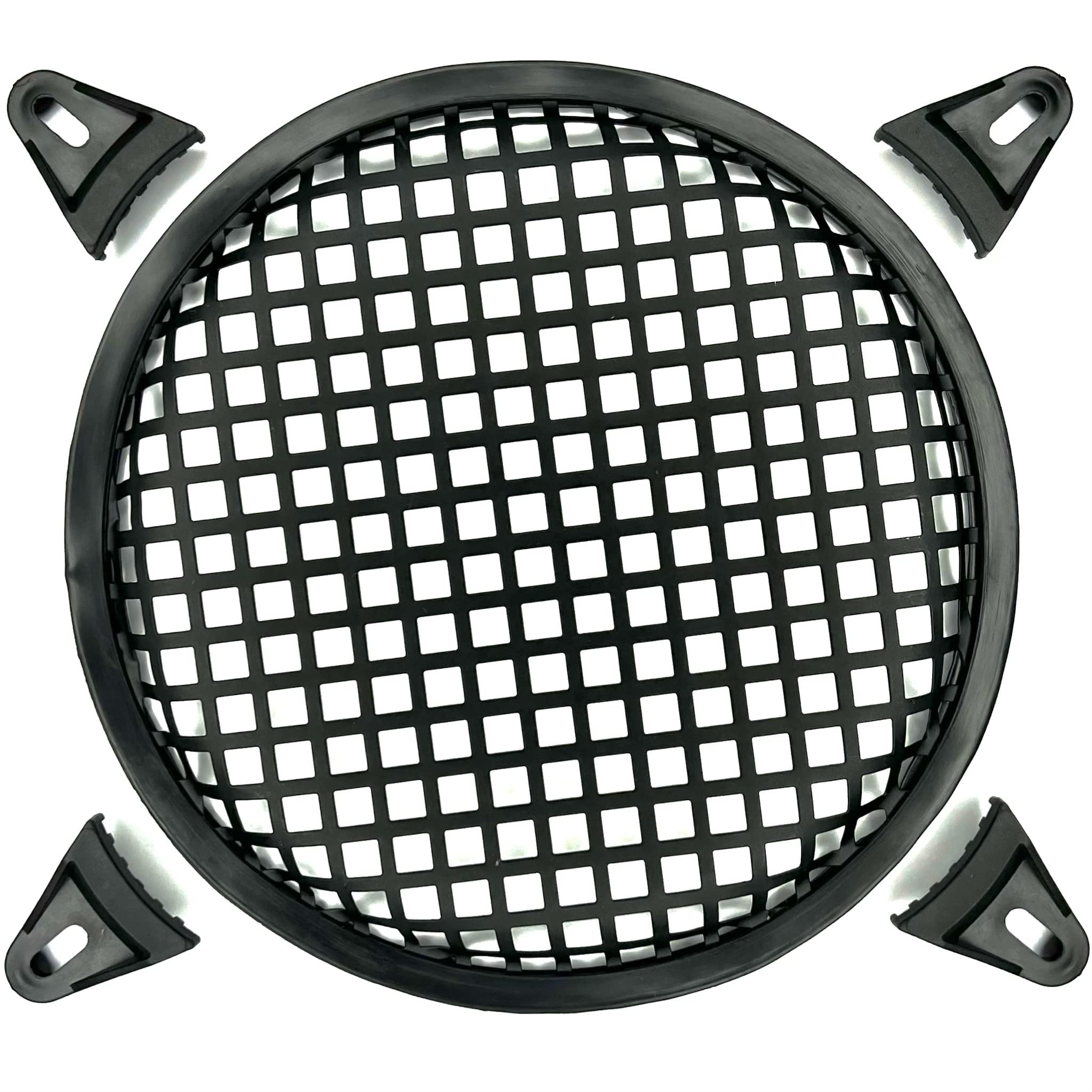 8 Inch (8") Speaker Grill Cover - Car Audio Speaker Grill Cover, Subwoofer Metal Mesh-Waffle Grill Cover Protector with Rubber Frame, 4 Clamps and 4 Screws