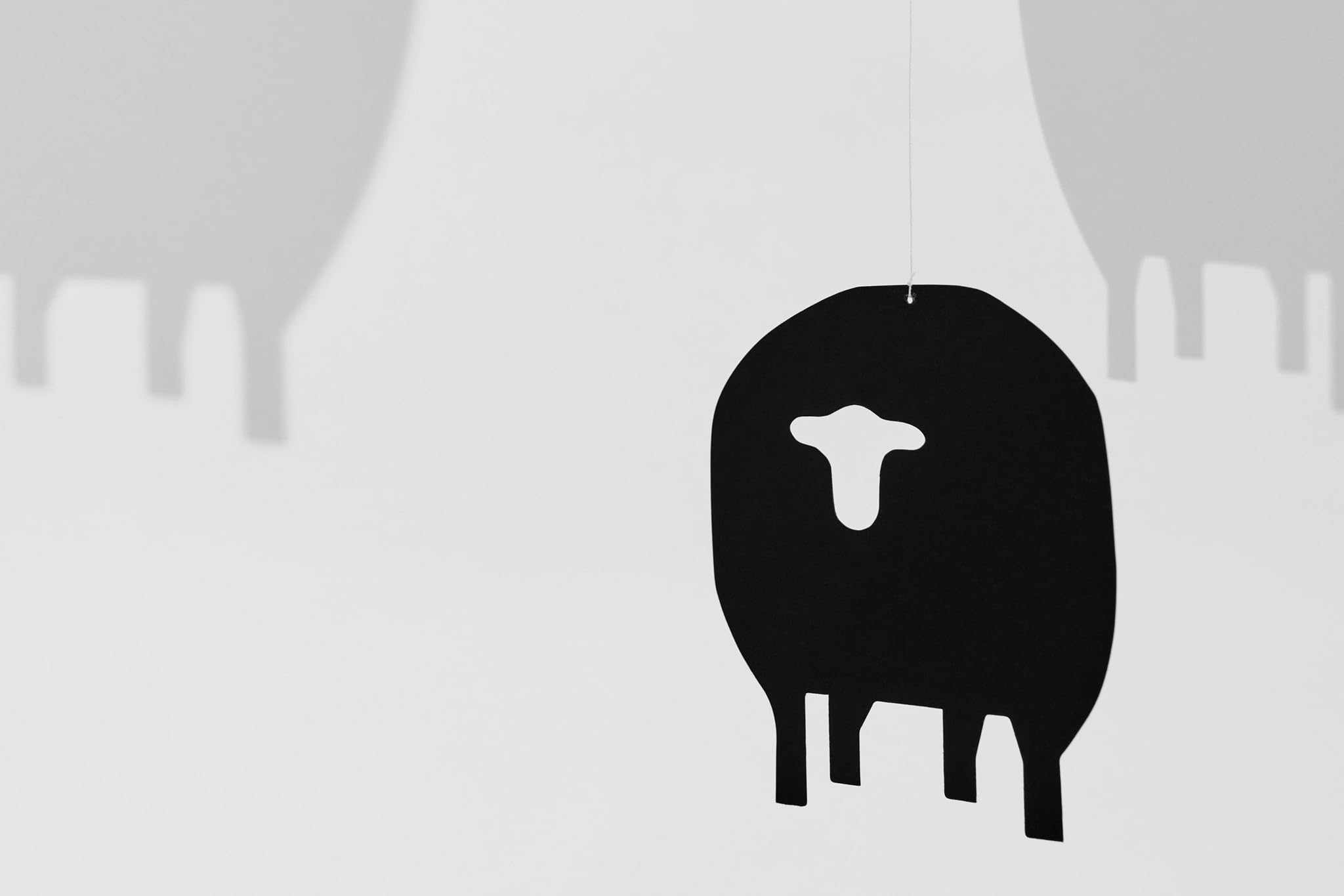 Flensted Mobiles Sheep Hanging Nursery Mobile - 17 Inches Plastic - Handmade in Denmark - Conversation Piece and Room Decor - Unisex - Wall Mount