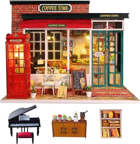 Flever Dollhouse Miniature DIY House Kit Creative Room with Furniture for Romantic Valentine's Gift (Encounter Beauty)