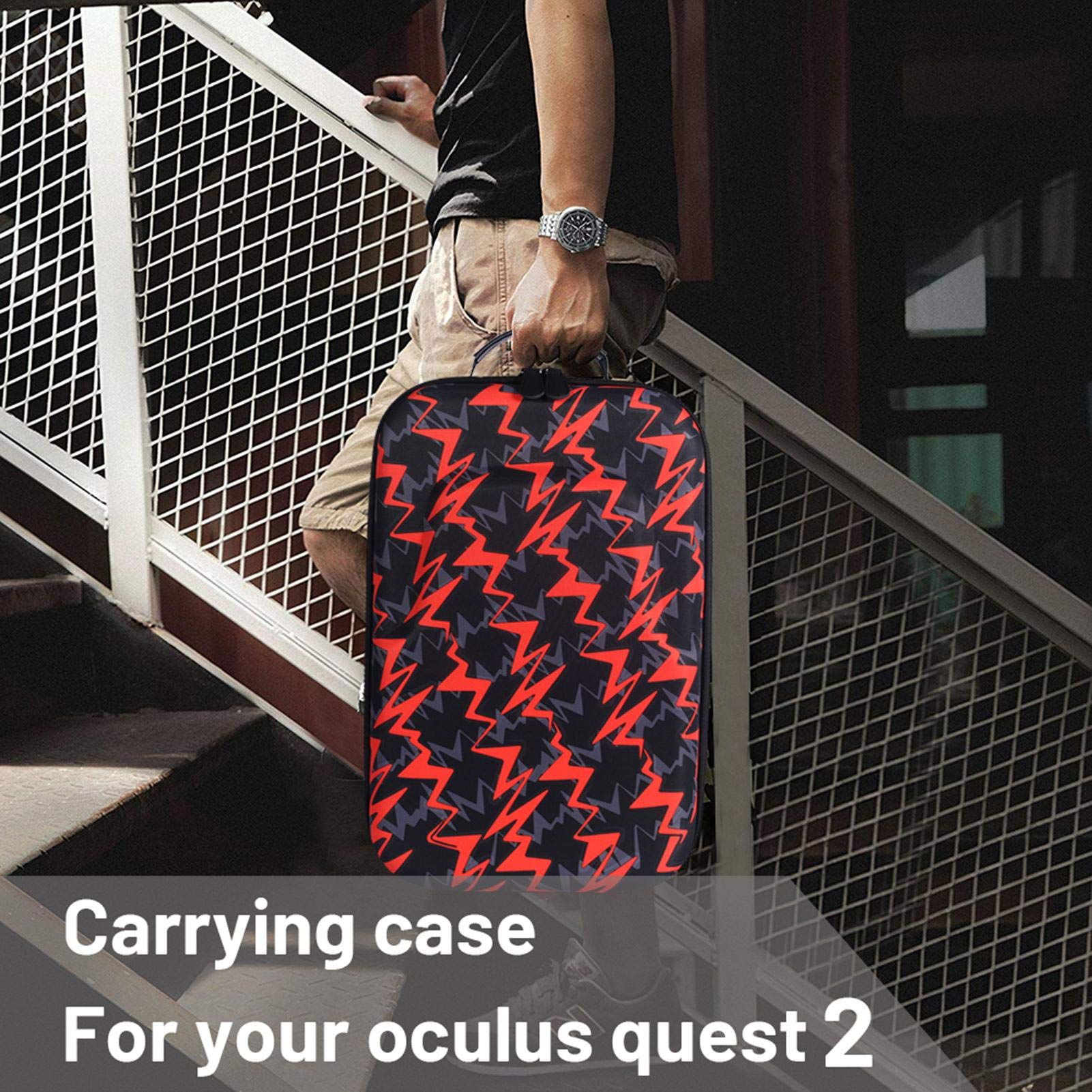 Aicheng Hard Case for Oculus Quest & Quest 2, or Quest VR Gaming Headset Elite Strap and Controllers Accessories Carrying Bag, Travel Case Protective Cover Storage Bag