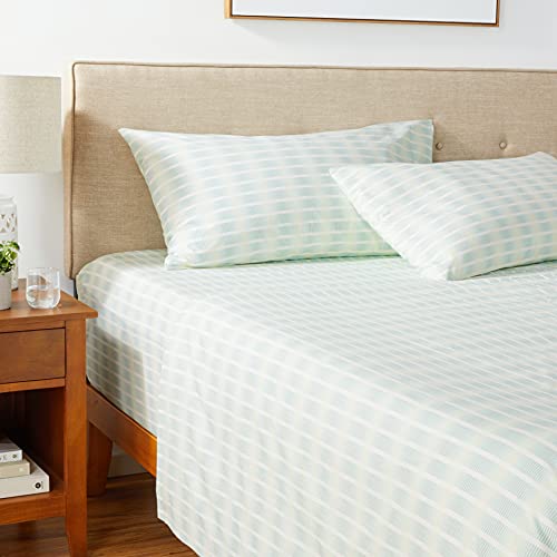 Tommy Bahama - Queen Sheets, Cotton Percale Bedding Set, Crisp & Cool, Stylish Home Decor (Off The Grid Green, Queen)