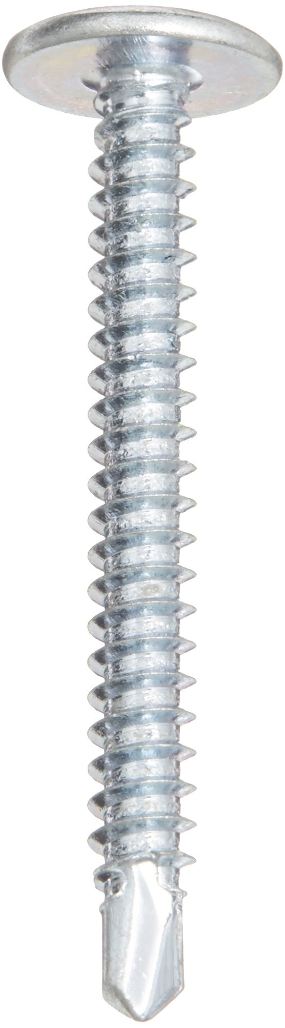 Small Parts 0824KPM Steel Self-Drilling Screw, Zinc Plated Finish, Modified Truss Head, Phillips Drive, #2 Drill Point, #8-18 Thread Size, 1-1/2" Length (Pack of 100)