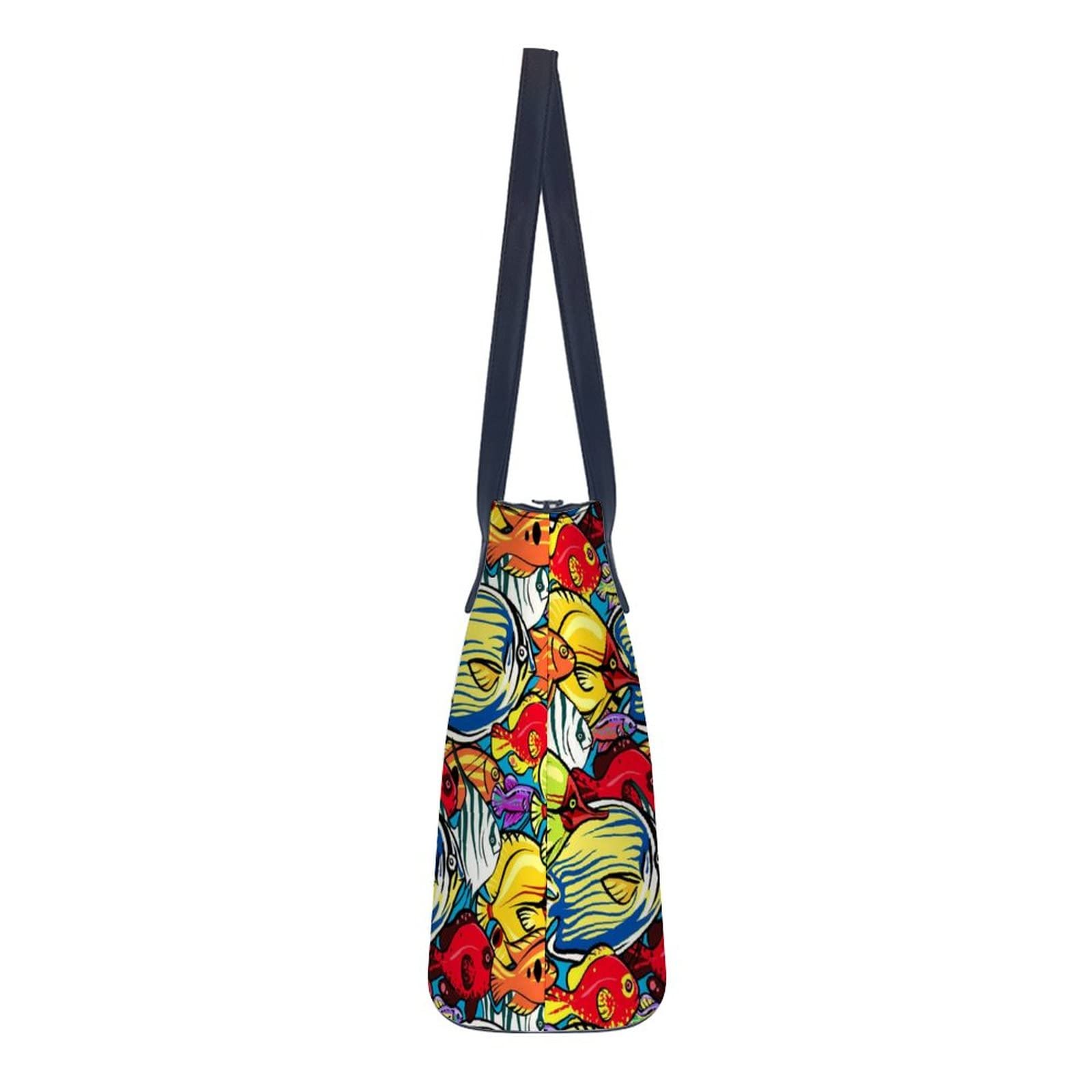 Coral Reef Sea Women's Tote Bag PU Leather Shoulder Bag Handbags Purse For Work Shopping Travel