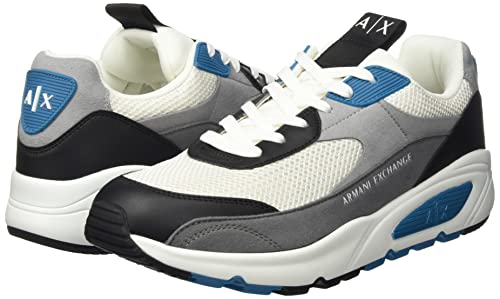 A|X Armani Exchange Men's Thick Sole Colorblock Fashion Sneakers, Grey+Black, 9.5