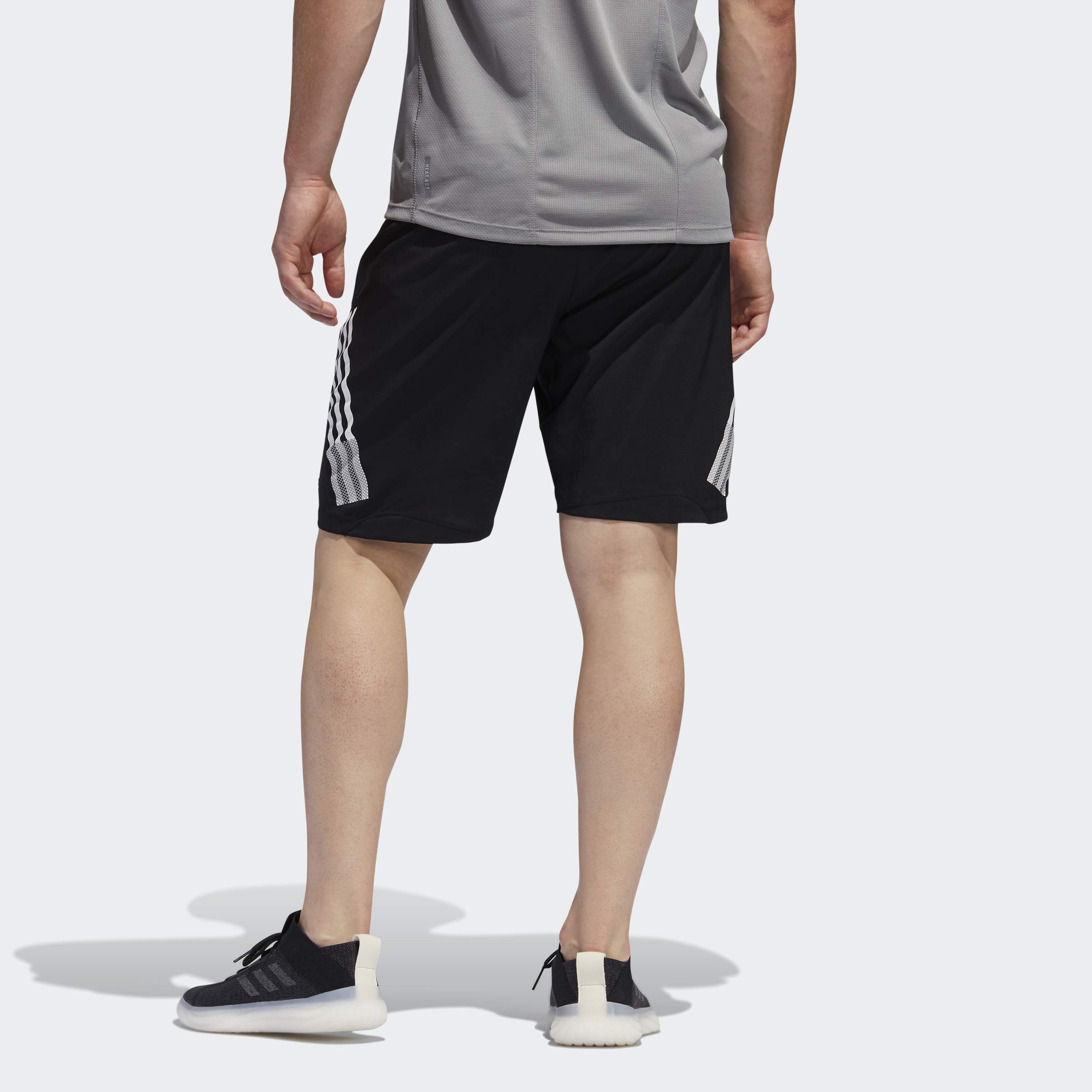 adidas Men's 4Krft 9" Sport 3-Stripes Shorts, Active Red/Black, Large