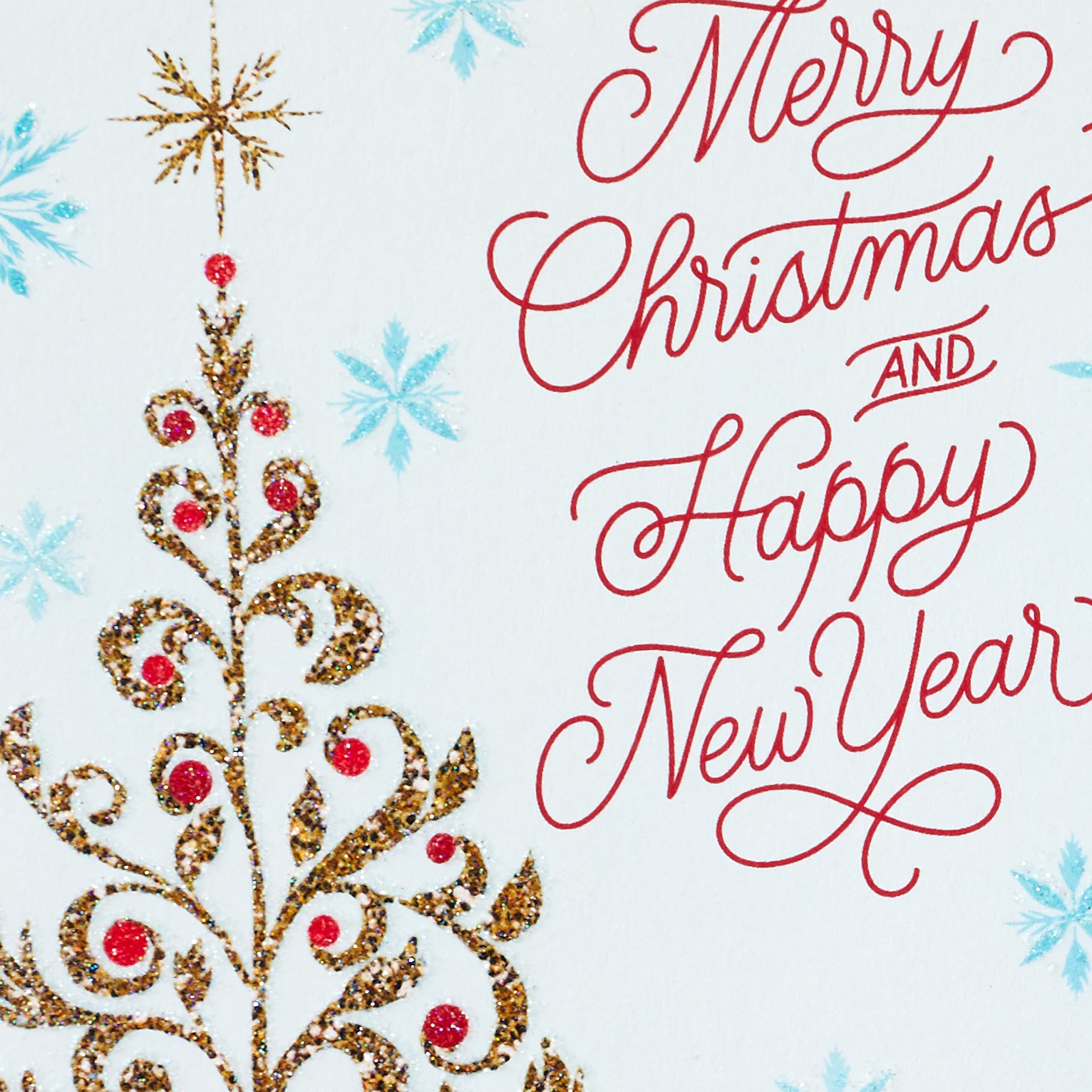 Hallmark Pack of Christmas Money or Gift Card Holders, Gold Glitter Christmas Tree (10 Cards with Envelopes), 41 (5XXH2326)