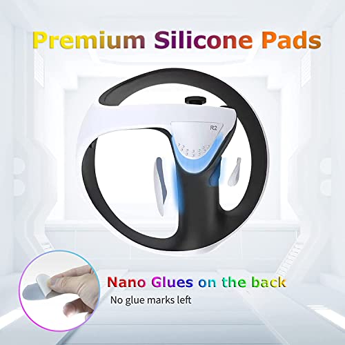 Anti-Slip Grips Silicone Pad for PS VR2 Sense Controller, Sweatproof Trigger Extender Pad for Playstation VR2 Gamepad, Cover Kits for PS VR2 Gaming Gamepad Grip, No Tools No Glue Residue