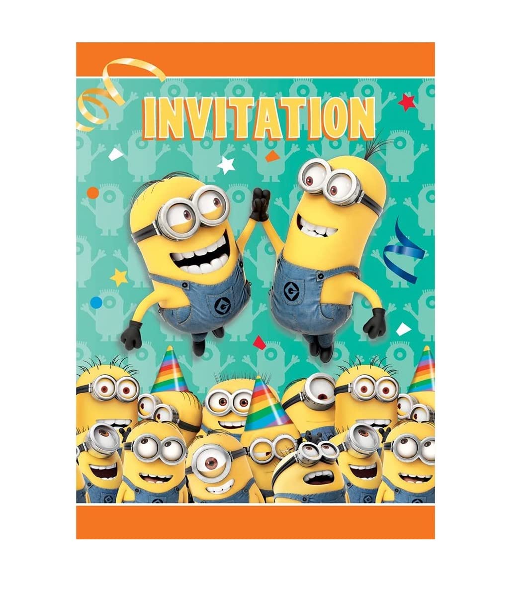 Unique Despicable Me Birthday Party Supplies Bundle Pack includes 24 Party Invitations and Envelopes