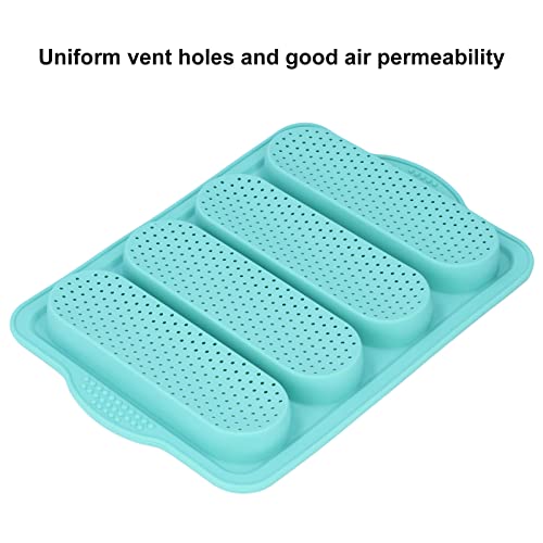 Bread Baking Pan, Insulated Handle Smooth Surface Easy Demolding Silicone Baguette Mould Wearproof Good Flexibility For Kitchen(green)