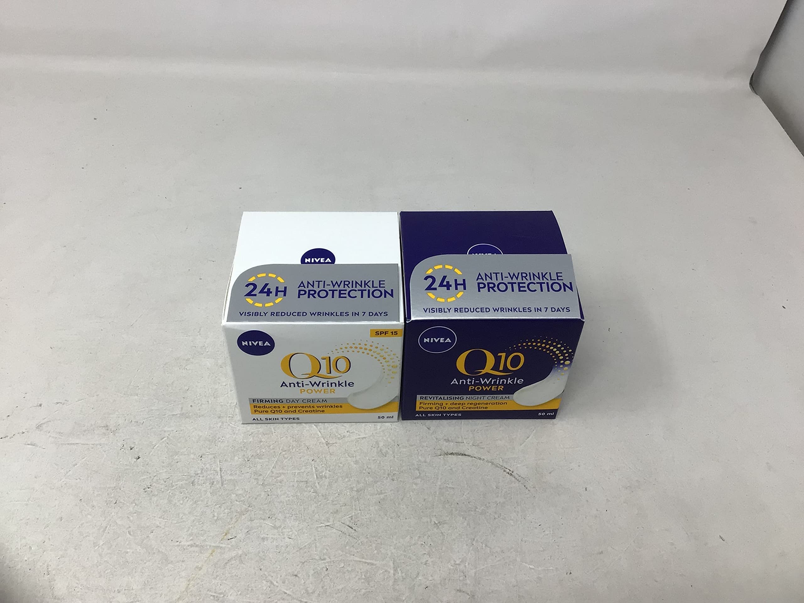 Nivea Q10 SPF 15 Anti-Wrinkle Face Day Cream Plus Face Night Cream, 50 ml