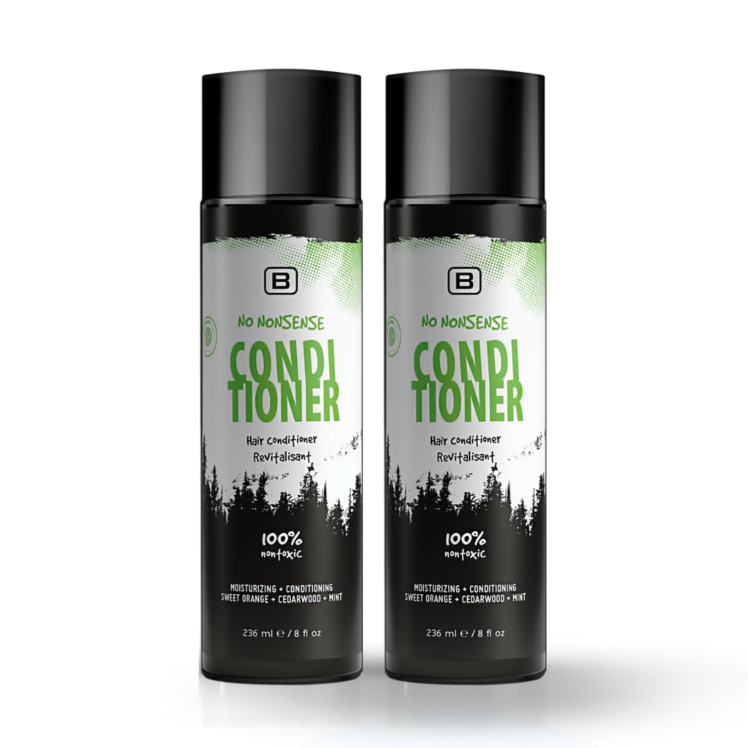 NO NONSENSE Conditioner 2-Pack (2x 8 Fl Oz) - EWG VERIFIED ™ - Organic - All Natural | Cruelty Free | Vegan. Free of harsh ingredients such as parabens and sulfates.