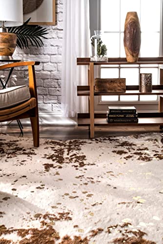 nuLOOM Iraida Contemporary Faux Cowhide Area Rug, 3' 10" x 5', Brown