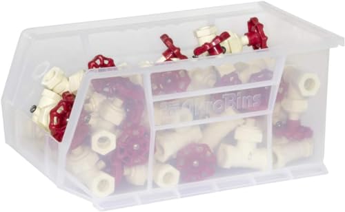 Akro-Mils 30240 AkroBins Plastic Hanging Stackable Storage Organizer Bin, 15-Inch x 8-Inch x 7-Inch, Clear, 12-Pack