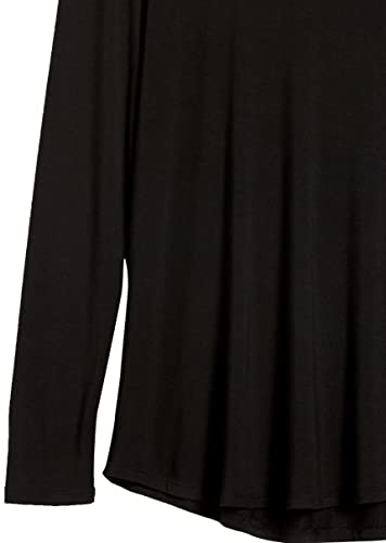 Amazon Essentials Women's Jersey Relaxed-Fit Long-Sleeve Scoopneck Swing Tunic (Previously Daily Ritual), Black, X-Large