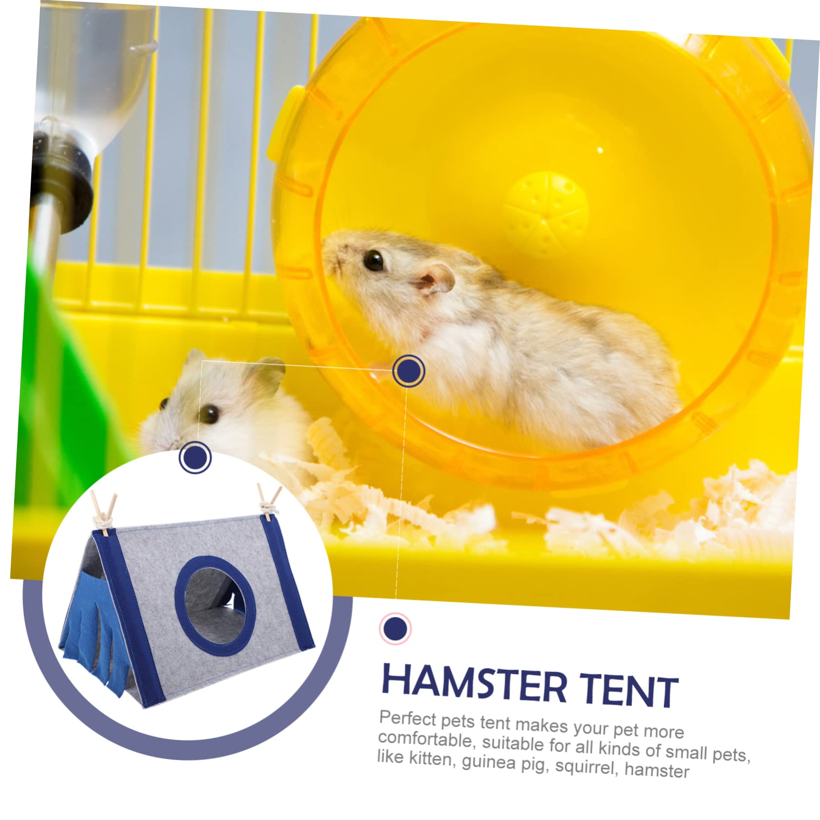 BESTOYARD 3pcs Hamster nest Guinea Pig House Bunny Hideout Hamster hut Bedding for Guinea Pigs Hamster Hideout Chinchilla Corner Hideout Hamster Tent Hideout Hanging Felt Cloth pet Small