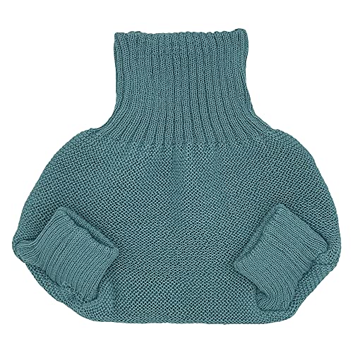 Organic Merino Wool Diaper Cover - Overnight Knit Diaper Cover for Fitted Cloth Diaper (EU86-92, Lagoon)