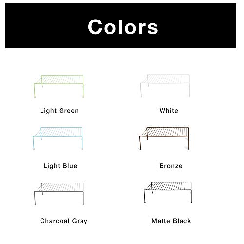 Smart Design Classic Storage Shelf – Set of 6, Large (8.5 x 16 in.), Bronze – Sturdy Steel Pantry Organizer with Rust-Resistant Finish and Non-Slip Feet for Easy Home Organization and Storage