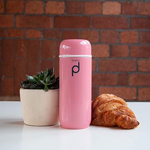 Grunwerg HCF-200P Vacuum Insulated Drinkpod Capsule Flask, Stainless Steel, Pink, 200ml
