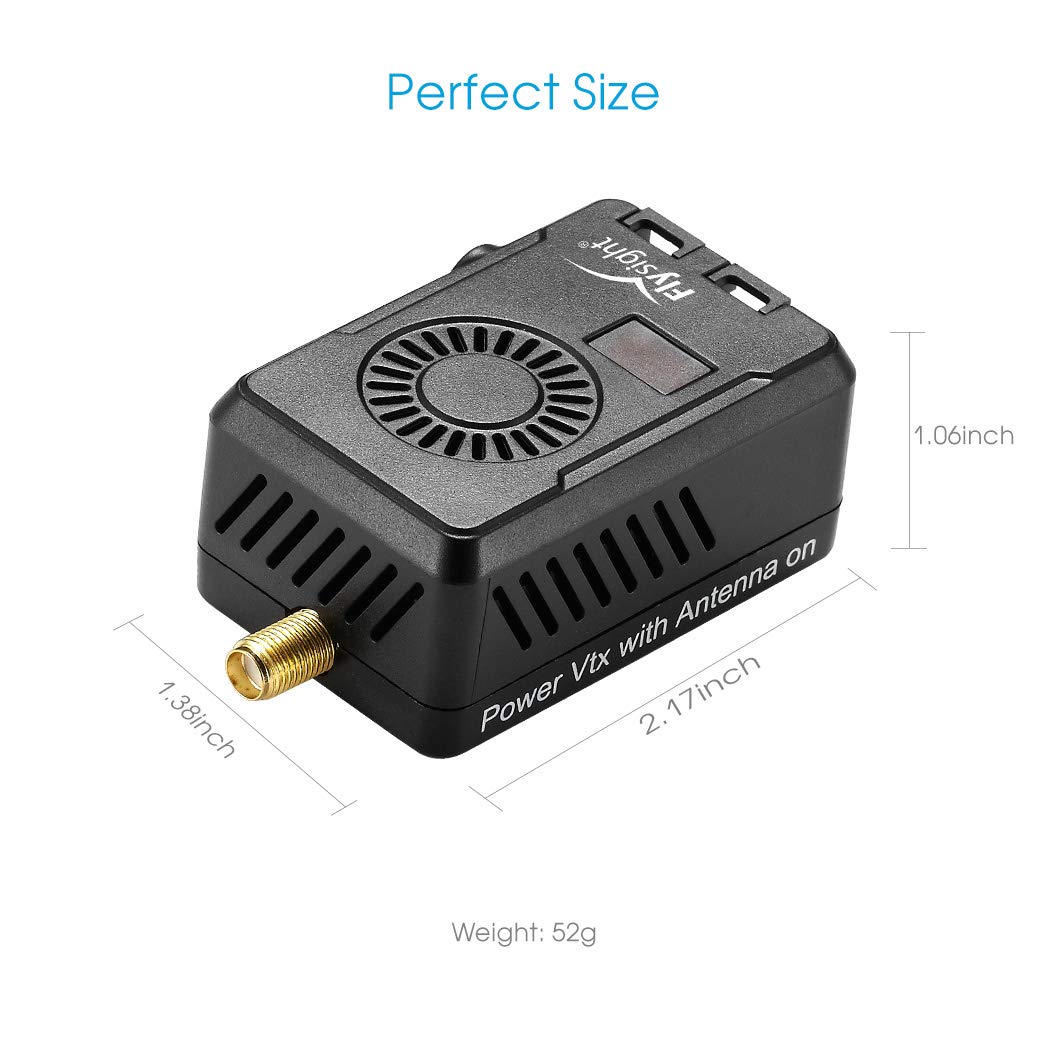 Flysight Black Mamba 5.8Ghz FPV Video Transmitter 40CH Wireless Audio Video FPV Vtx Transmitter for RC Drone MultiTotor Quadcopter (SMA ANT 6-28V,NOT for Gopro)