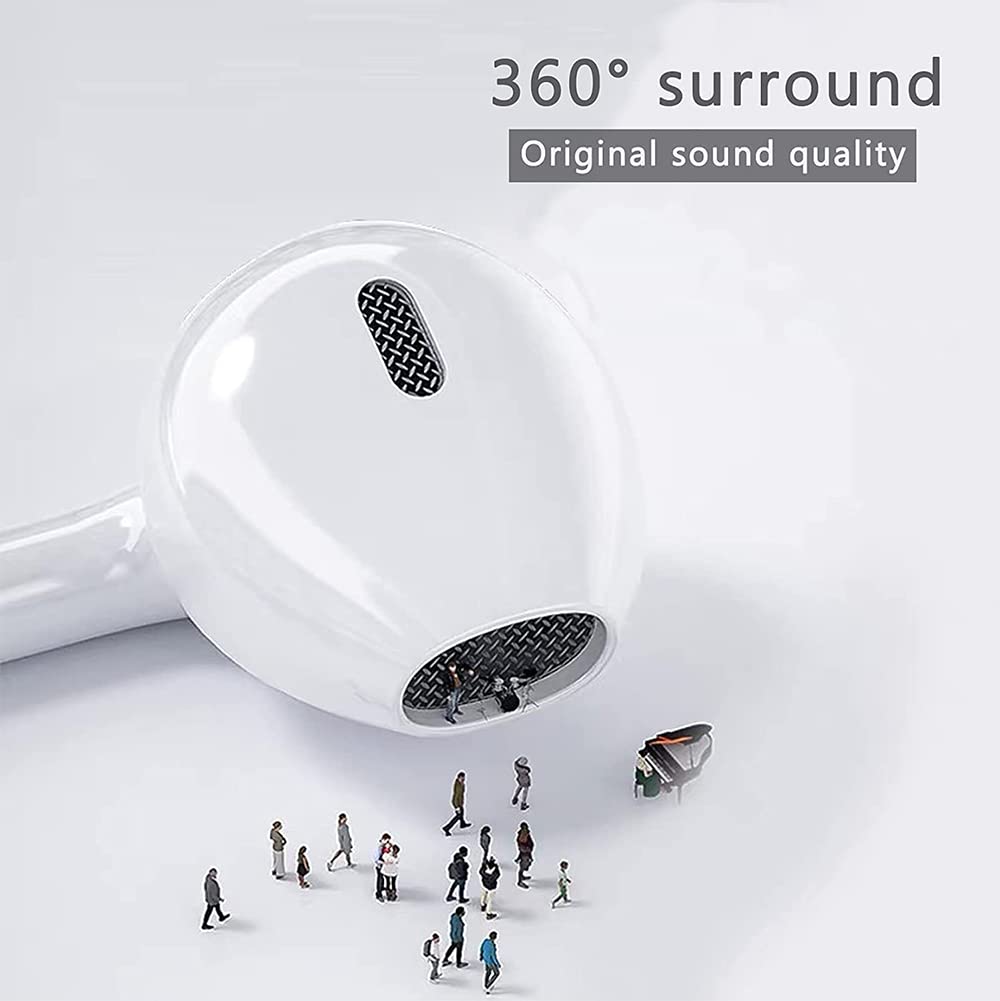 Apple Earbuds Headphone with Lightning Connector【Apple MFi Certified】 in-Ear Noise Cancelling Wired Earbuds Compatible with iPhone 14/13/12/11/XR/XS/8/7 -Support All iOS(Built-in Microphone & Volume)