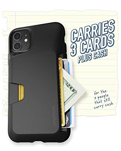 Smartish iPhone 11 Wallet Case - Wallet Slayer Vol. 1 [Slim + Protective] Credit Card Holder (Silk) - Black Tie Affair