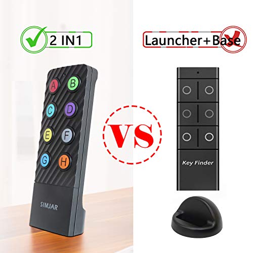 Unusual Holiday Present - Key Finder with Extra Backup RF Transmitter and Lanyards, Simjar Wireless RF Item Locator Tracker Support Remote Control with Louder Beep - Pet Wallet Phone Glasses Tracker