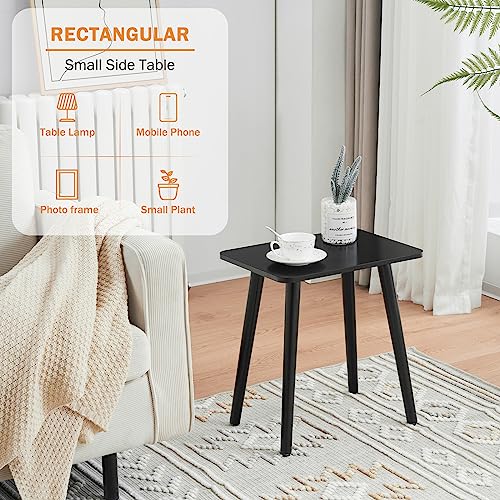 Apicizon Small End Table, Accent Wooden Side Table, Modern Nightstand Bedside Table for Bedroom, Living Room, Small Spaces, Nursery, Easy Assembly, Black