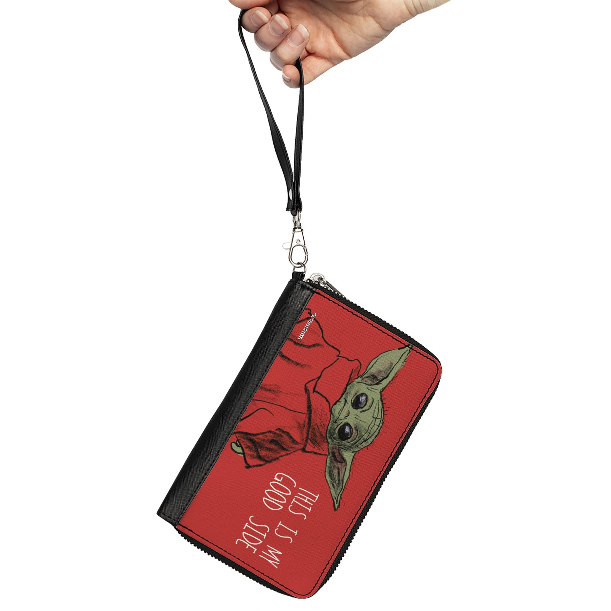 Buckle-Down Women's PU Zip Around Wallet Rectangle-Star Wars The Child, 7.5"x4.5"