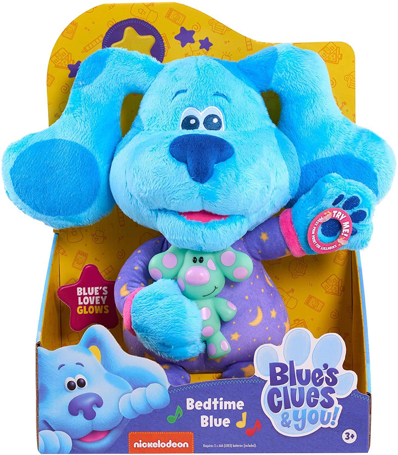 Blue’s Clues & You! Bedtime Blue 13-Inch Plush, Light-Up and Musical Stuffed Animal, Dog, Kids Toys for Ages 3 Up by Just Play