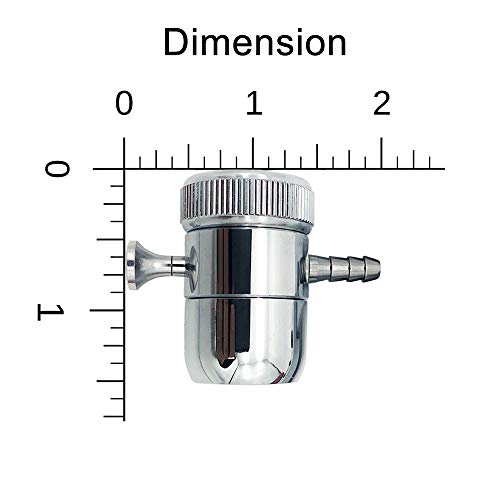 Avalon 2052-1 Faucet Aerator Water Filter Adapter with Diverter 1/8 Inch to 1/4 Inch Barb, Polished Chrome Finish, 1-Pack