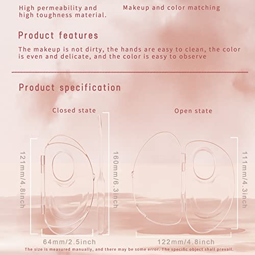 Anohuyho Acrylic Makeup Mixing Palette with Felt Bag, Liquid Foundation Storage Trial Makeup Facial Palette, Transparent spatula tool for Cosmetic Pigment Blending(YM)