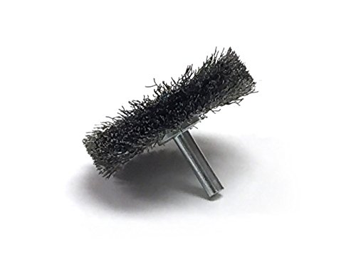 Benchmark Abrasives 2-1/2" Mounted Crimped Wire Wheel for Cleaning deburring on Cast Iron, Steel, Titanium, Nickel, 1/4" Shank for Rotary Tools (5 Pack) - Carbon Steel