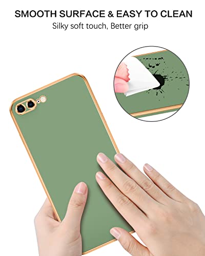 BENTOBEN iPhone 8 Plus Case, Phone Case iPhone 7 Plus, Slim Thin Shockproof Protection Kickstand Drop Protective Bumper Girls Women Boy Men iPhone 8 Plus/iPhone 7 Plus 5.5 Cover, Light Green Design
