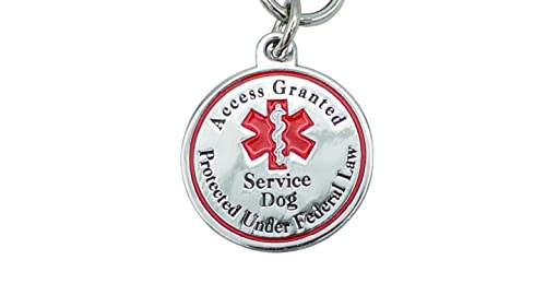 December Pets Service Dog Tag Double Sided Red Medical Alert Symbol Medal for Small Dogs Use for Collars Harness Vest Easy to Switch Pet ID