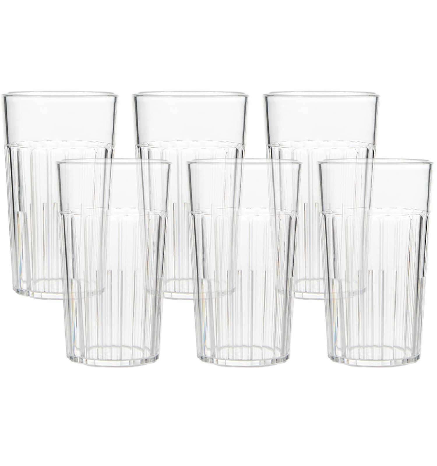 Arrow Home Products 6 oz Clear Plastic Tumblers, Set of 6 - Made in the USA, BPA Free Plastic - Break-Resistant Plastic Drinking Glasses for Indoor & Outdoor Use - Dishwasher Safe, Assorted Colors