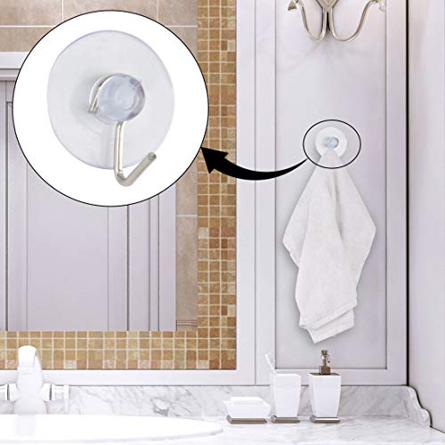 uxcell 34pcs Suction Cup Hooks 1 Inch Diameter Wall Hooks Hangers Removable Kitchen Bathroom Wall Vacuum Holder for Smooth Tile Glass