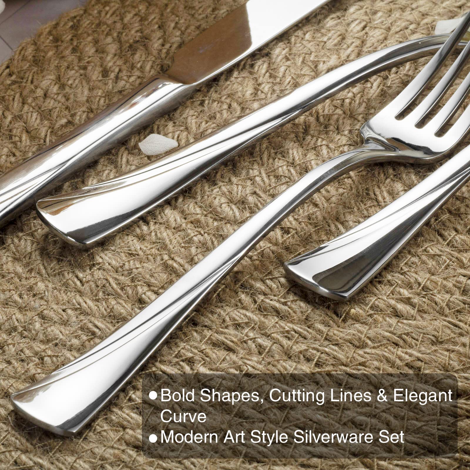 Alata Alice 20-Piece Silverware Set Stainless Steel Flatware Set,Service for 4,Mirror Polished Cutlery Set,Dishwasher Safe