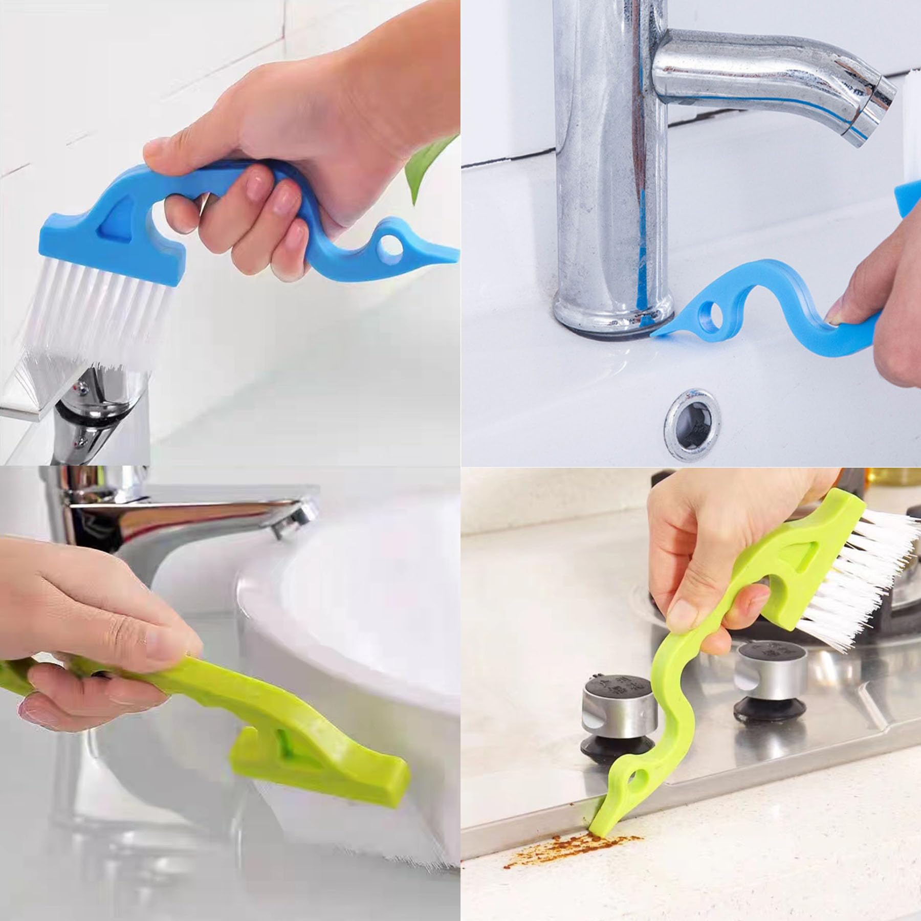 9 Pcs Hard Bristle Crevice Cleaning Brushes for Household Use, Gap Cleaning Brush Multifunctional Small Corner Cleaning Brush Set Tool for Groove Window Tracks Bathroom Kitchen