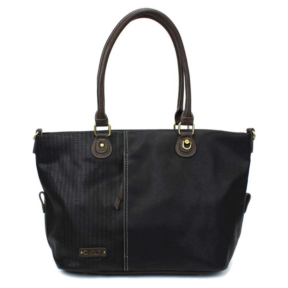 CHALA Laser Cut Crossbody Shoulder bag Tote Bag Faux Leather Black (Yorkie Terrier)