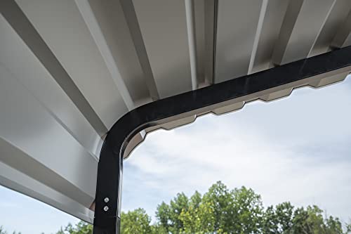 Arrow Sheds Amazon Exclusive 12' x 20' x 7' 29-Gauge Carport with Galvanized Steel Roof Panels and Enclosure Kit, Charcoal