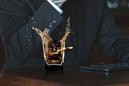 Barbuzzo Last Man Standing - Bullet Whiskey Glass - Durable Hand Blown Glass - Hand Sculpted with a Faux 50 Caliber Bullet - Great Man Gift and Addition to the Man Cave - Holds 10 Ounces