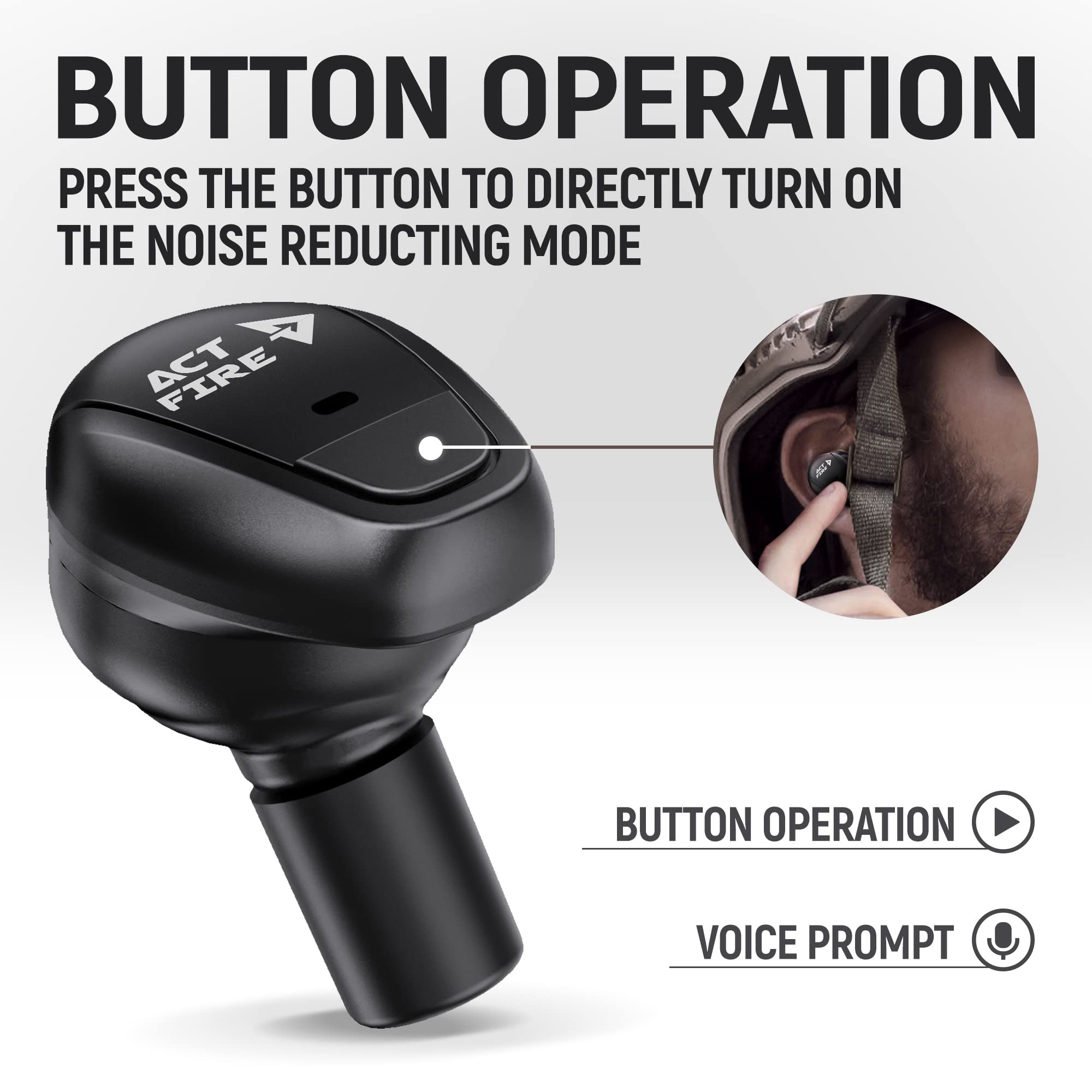 ACT FIRE Shooting Ear Protection NRR 22dB Hearing Protection Earbuds Electronic Shooting Earplugs with Charging Case for Shooting, Hunting, Range
