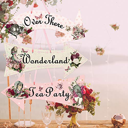 Truly Alice Arrow Hanging Signs Cutouts for Tea Party Decoration 10 Pcs