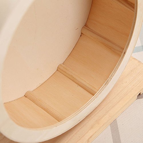 OMEM Hamster Exercise Wheel,Small Animals Running Toy Suitable for Rat, Pig, Chinchilla, Gerbil, etc. pet Wooden Harmless, Handmade (L)