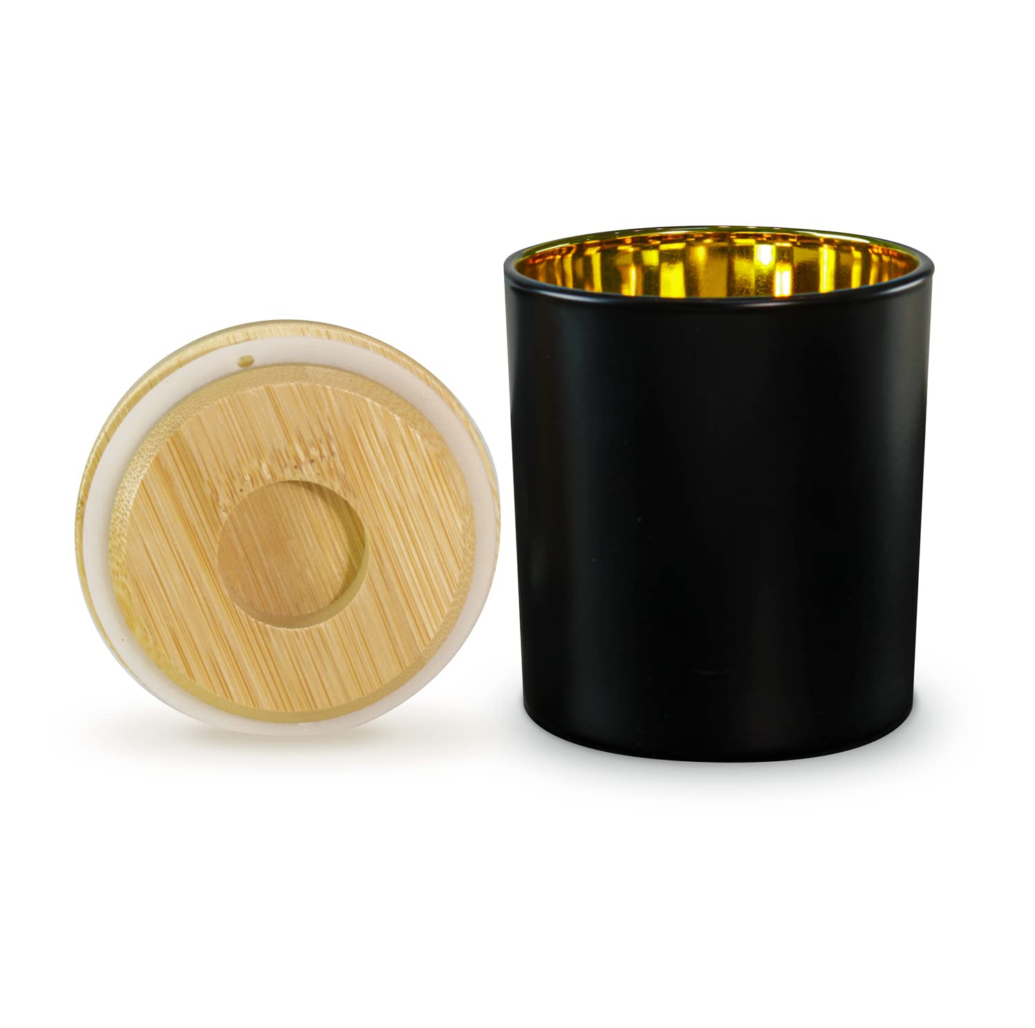 Aroparc Candle Jars 7.5oz for Candle Making, 12 Pack Elegant Gold Interior Bulk Candle Tins, Wholesale Candle Jars with Lids for Candle Making - Black Matte
