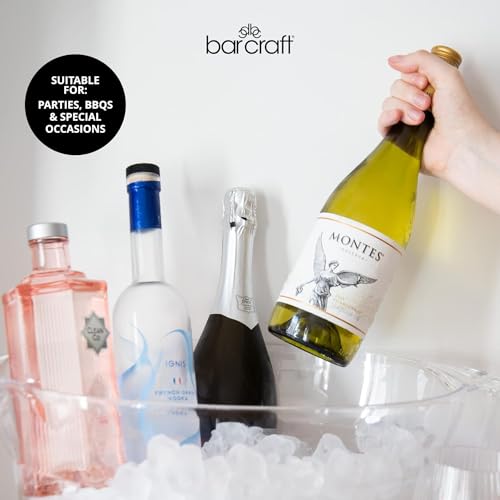 BarCraft Large Drinks Cooler Bucket, Acrylic, 10 l, Transparent