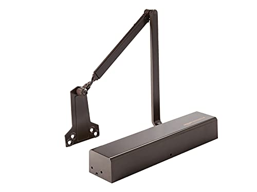 AmazonCommercial Door Closer, Standard arm with Adjustable Size 1-6,BC, PA Bracket,Plastic Cover, Dark Bronze, 2-Pack, ADA Compliant
