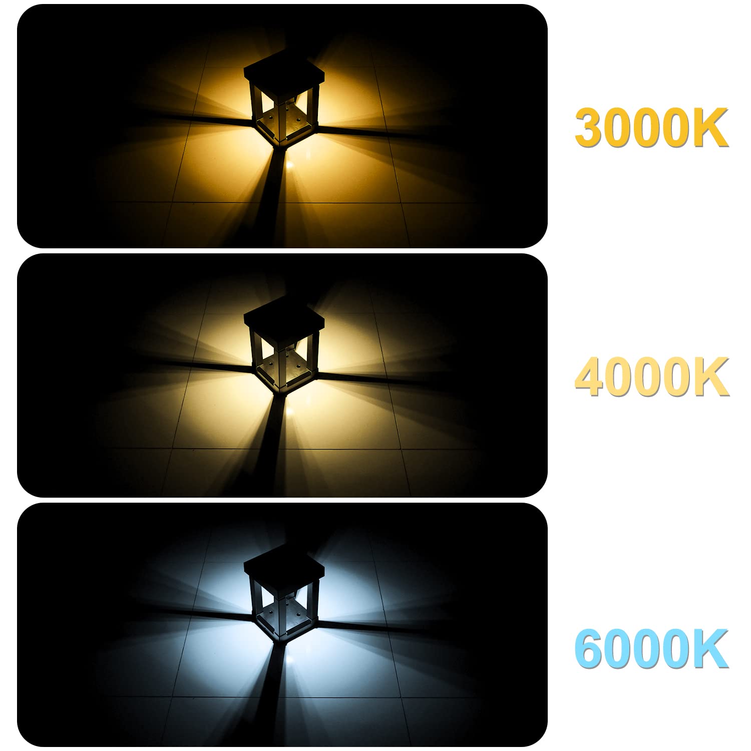 CORESLUX Solar Post Cap Light Lamp Outdoor Floor Lamp, Super Bright Solar Outdoor Lights Waterproof Landscape Path Lights for Garden Yard Walkway 2 Pack